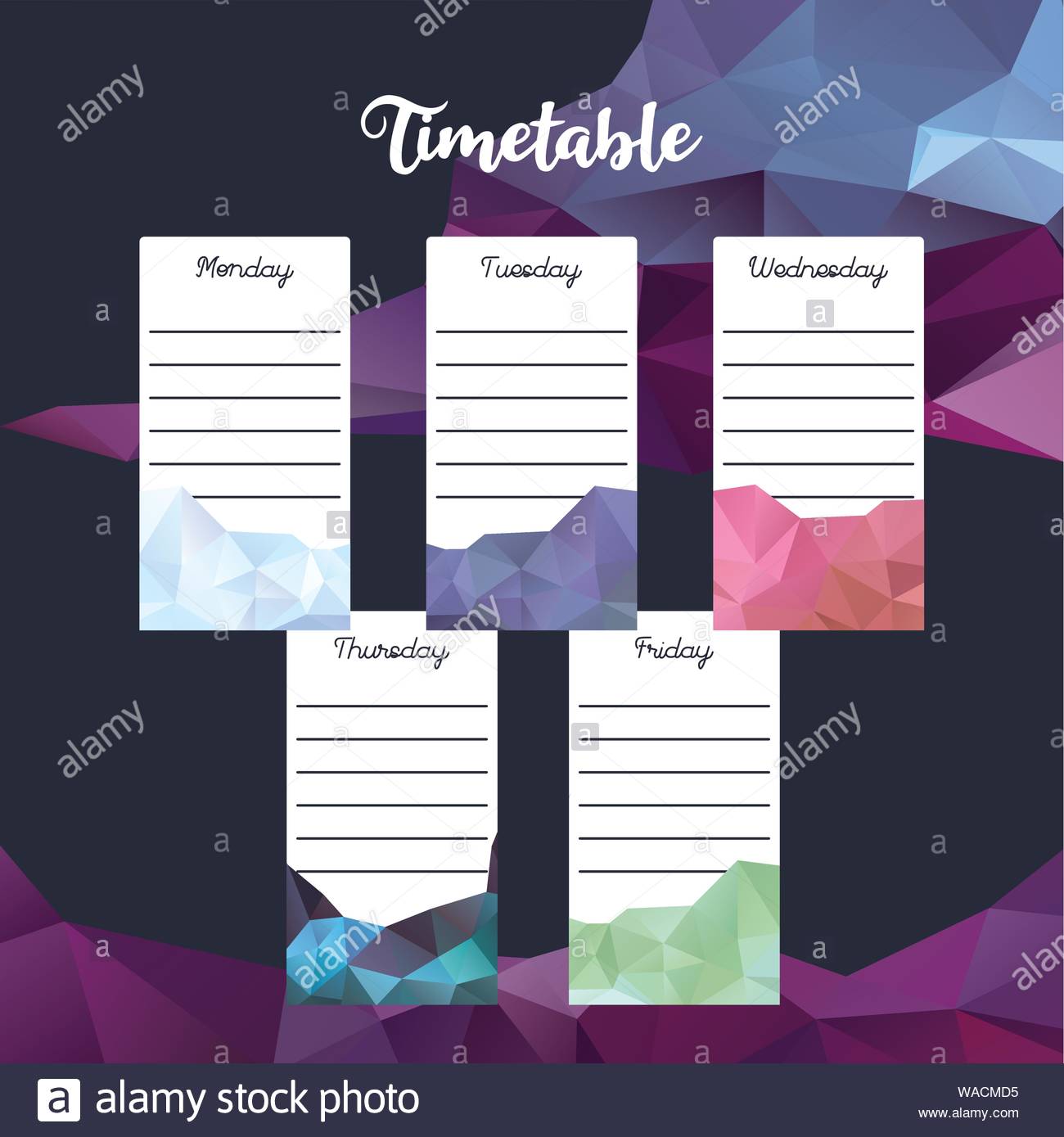 School Timetable Stock Photos & School Timetable Stock Images - Alamy