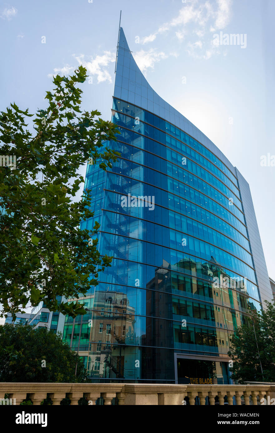 Reading scenes with the prominent striking new landmark tower building ...