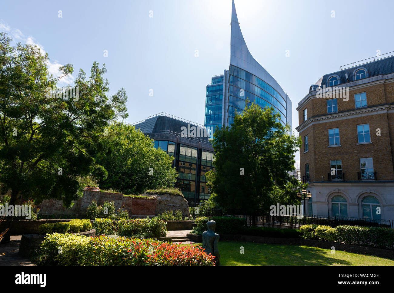 Reading scenes with the prominent striking new landmark tower building ...