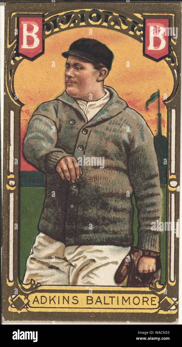 Doctor Merle T. Adkins, Baltimore Team, baseball card portrait Stock ...