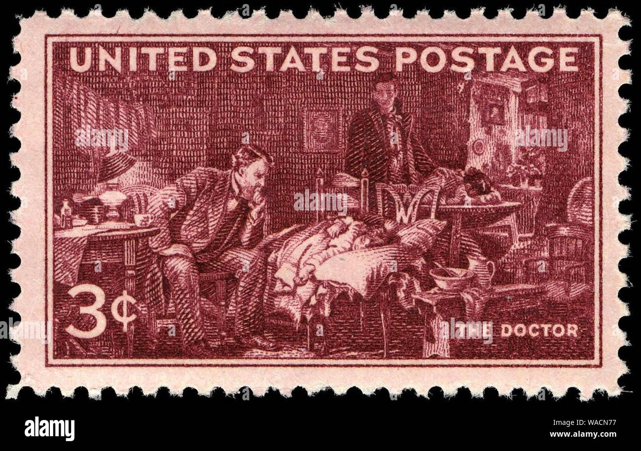 Doctors AMA Centennial 3c 1947 issue U.S. stamp Stock Photo - Alamy