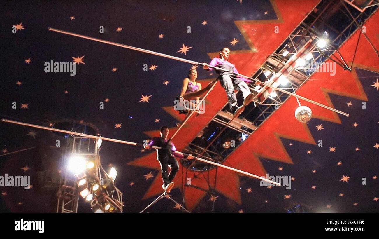 THE CIRCUS: DOWN THE ROAD, high wire act at the Carson & Barnes Circus ...