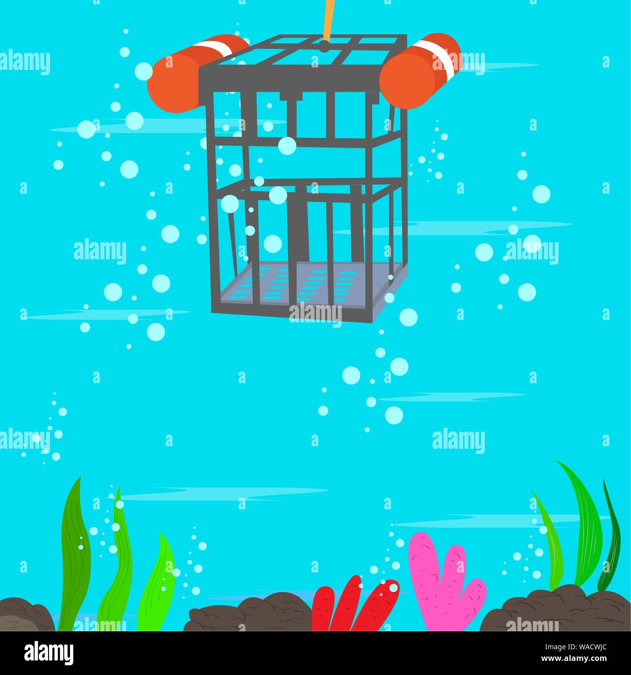 Cage diving Stock Vector Images - Alamy