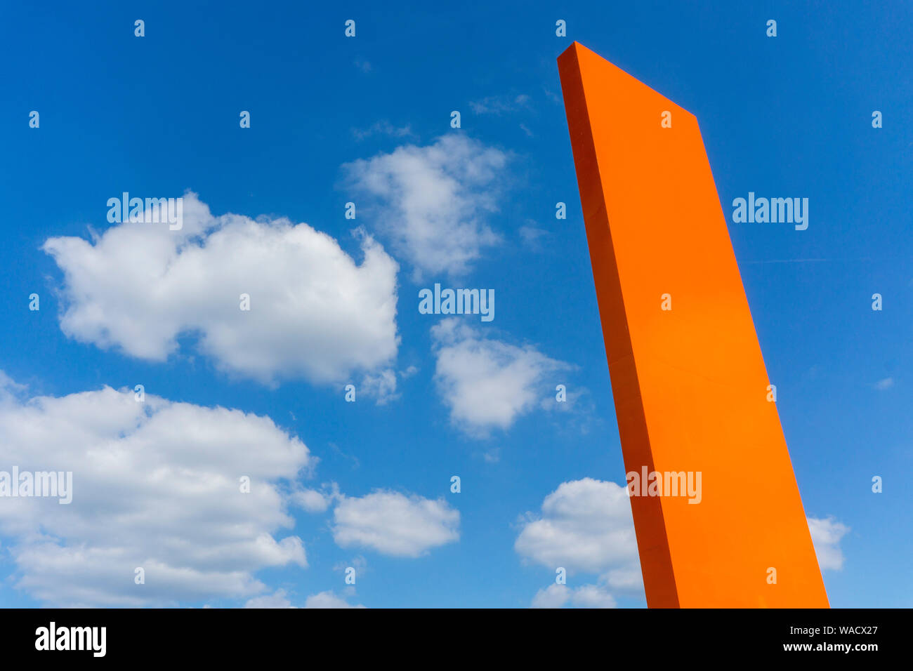 Duisburg, work of art Rhine orange, at the mouth of the Ruhr into the ...