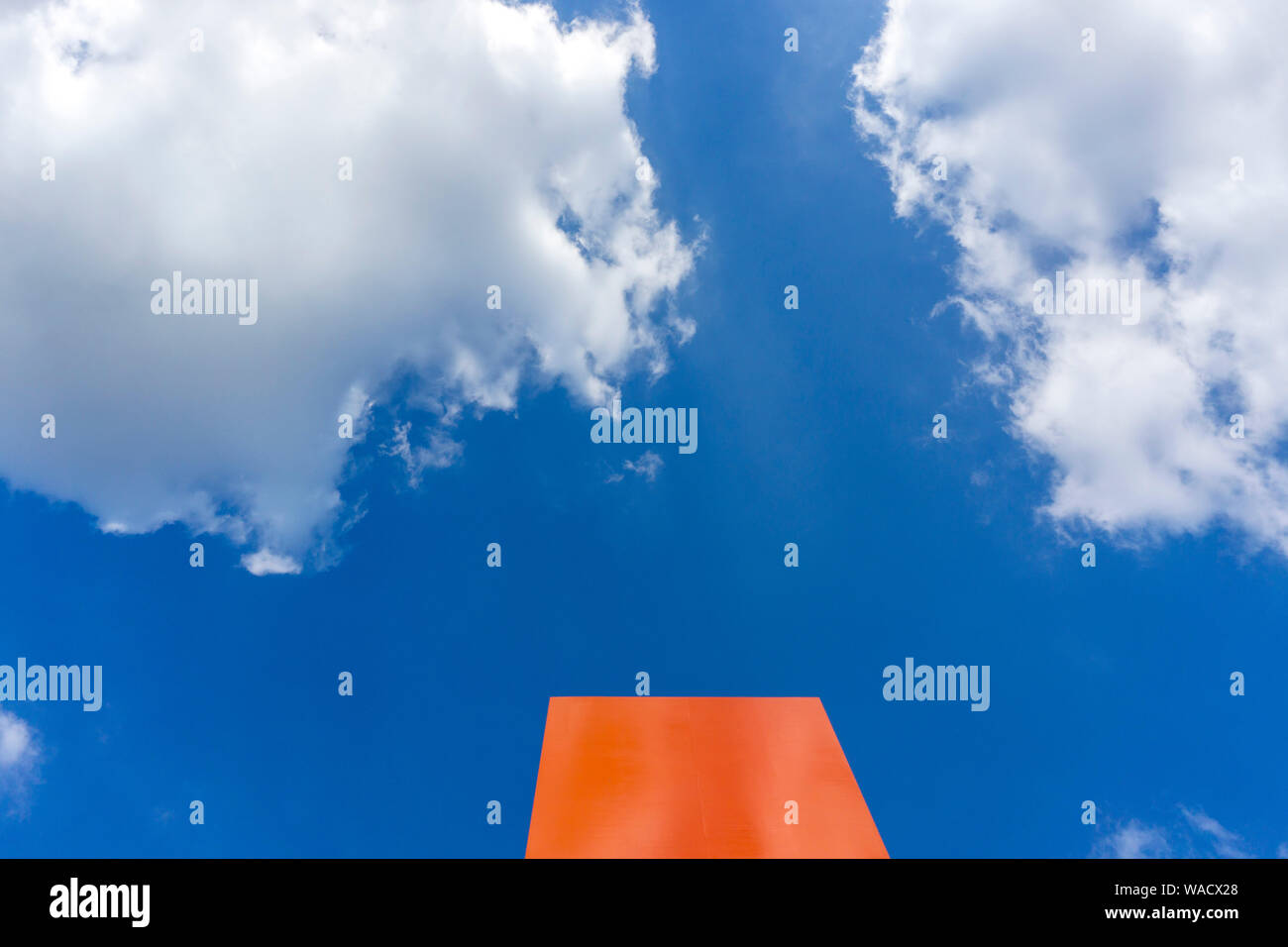 Duisburg, work of art Rhine orange, at the mouth of the Ruhr into the ...