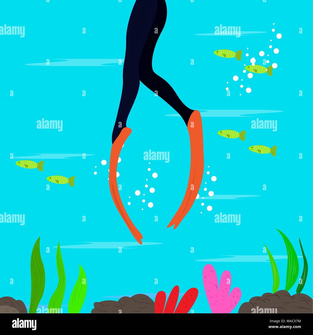 Diving water legs Stock Vector Images - Alamy