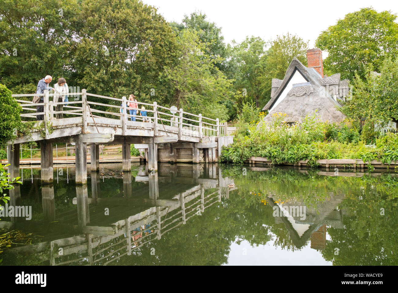 Bridge Cottage on the River Stour at the National Trust's Flatford Mill ...