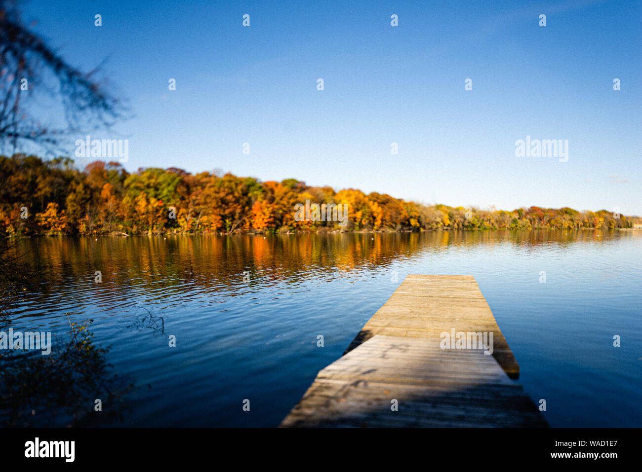 Empty boat dock on the Fox River Stock Photo - Alamy
