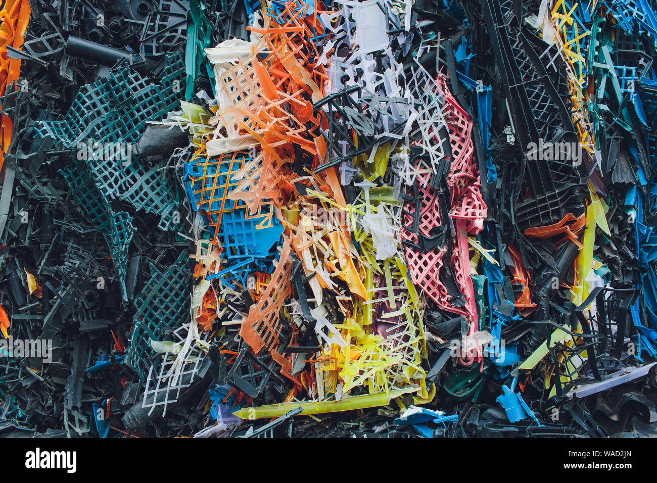Plastic pressed bales at the modern waste hazardous processing plant ...