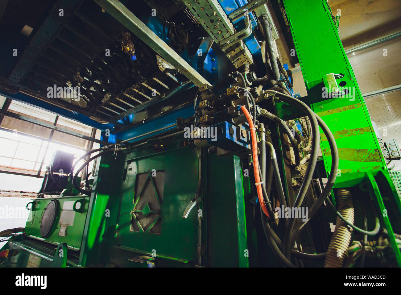 moving conveyor transporter on Modern waste recycling processing plant ...