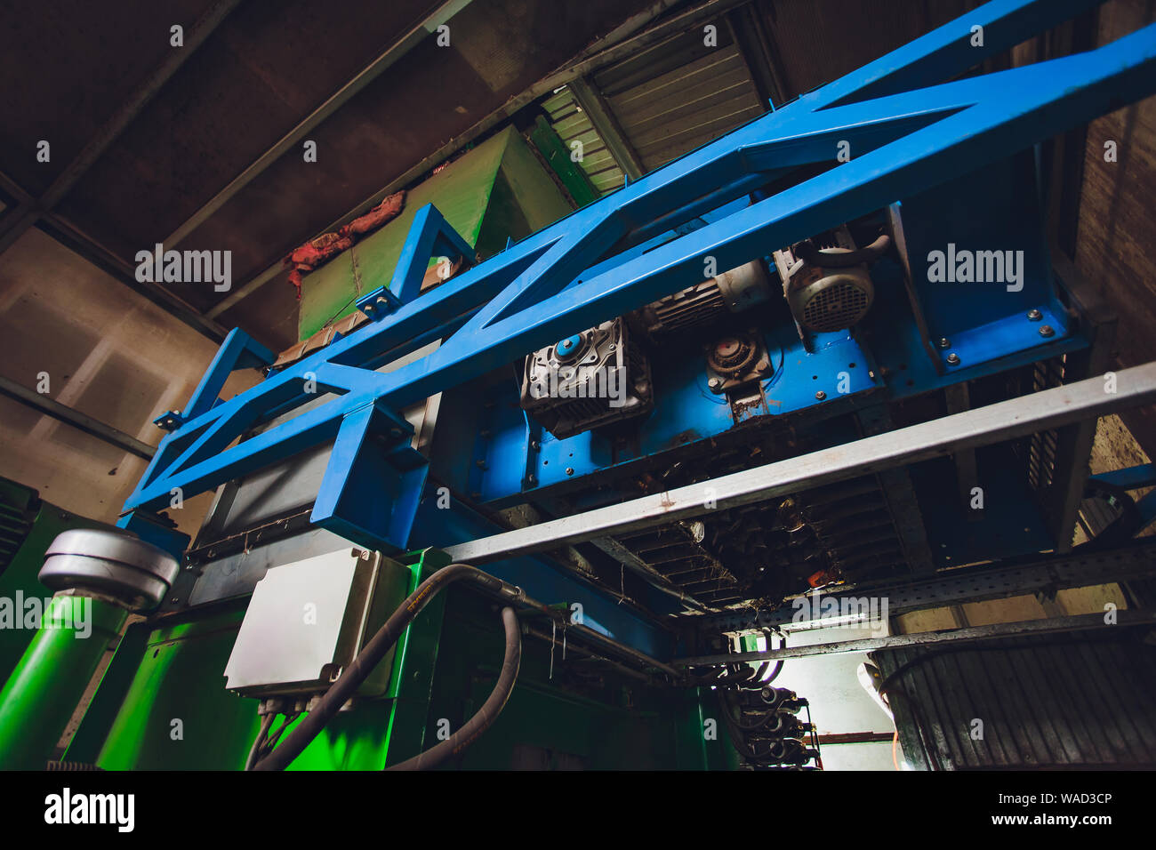 moving conveyor transporter on Modern waste recycling processing plant ...