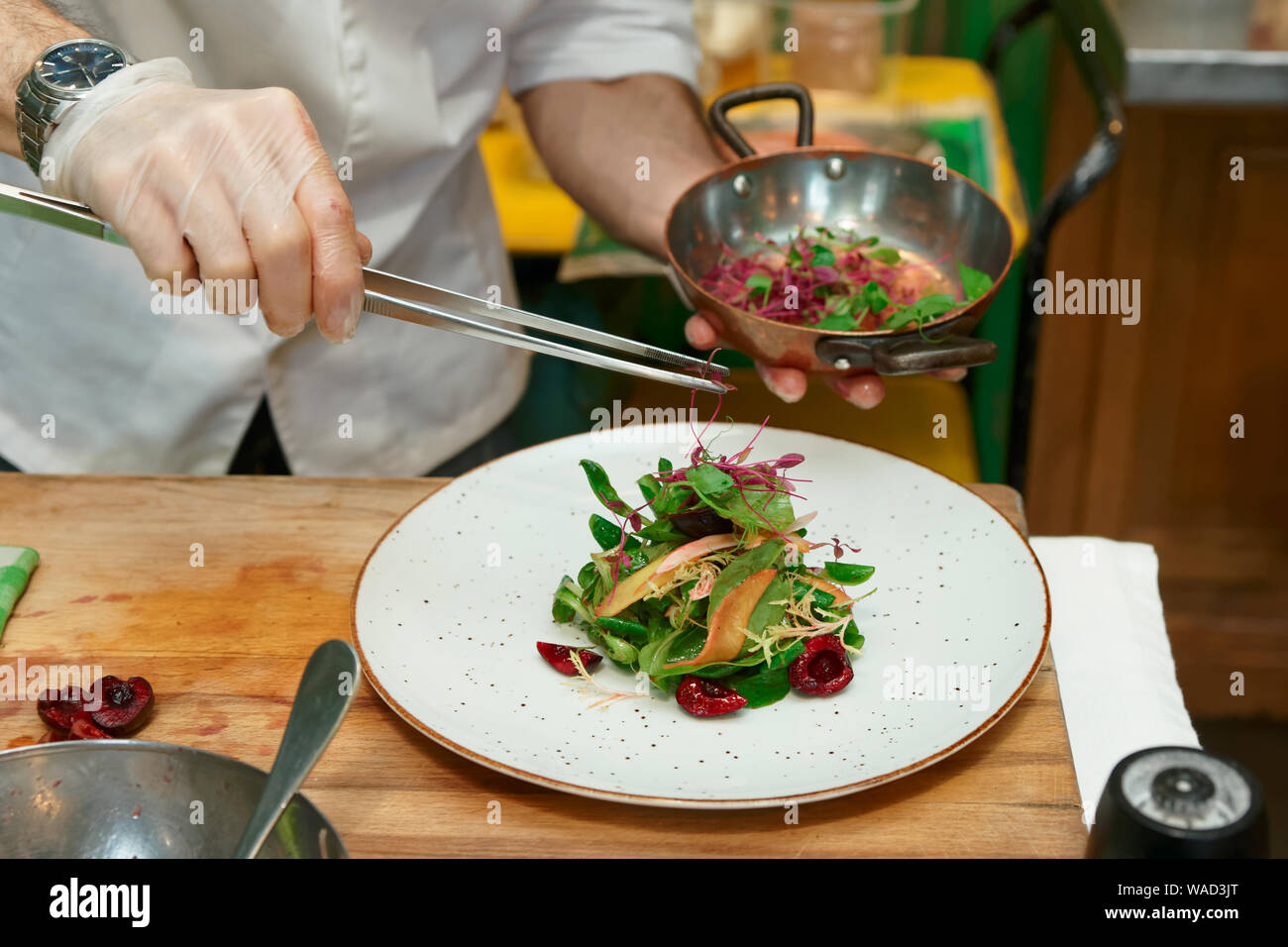 Professional chef is making vegetable appetizer Stock Photo - Alamy