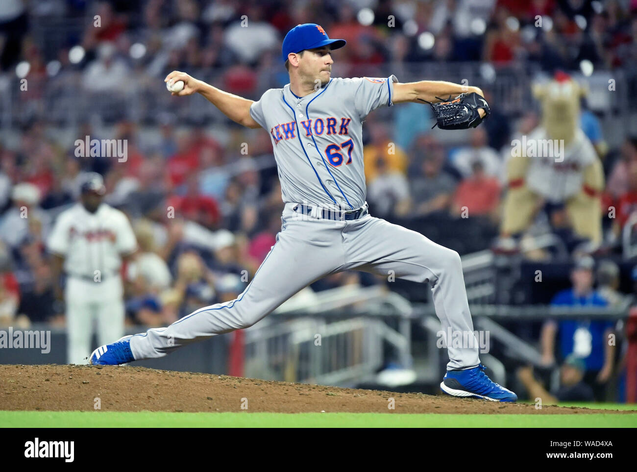 August 14, 2019: New York Mets pitcher Seth Lugo delivers a pitch ...