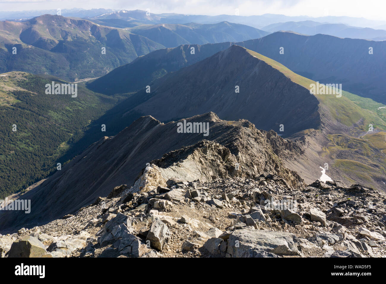 View up the Kelso ridge scramble from the summit of Torrey's Peak ...