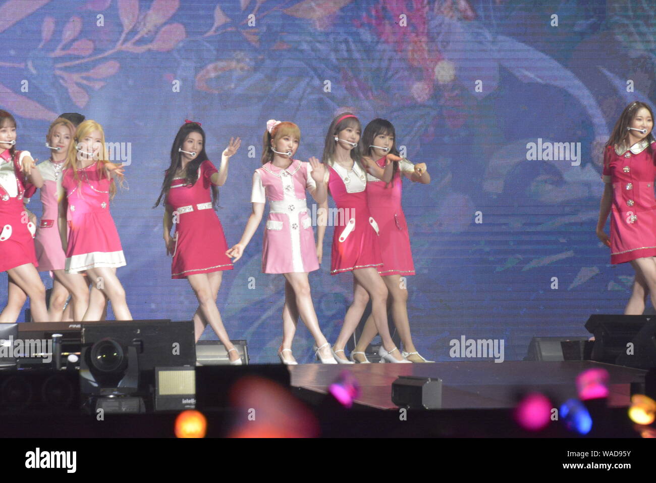 Members of South Korean girl group Izone, stylized as IZ*ONE, perform ...