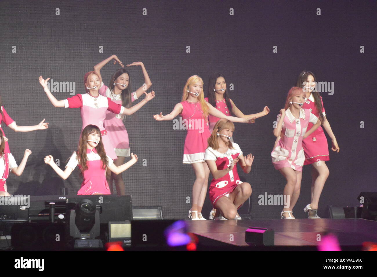 Members of South Korean girl group Izone, stylized as IZ*ONE, perform ...