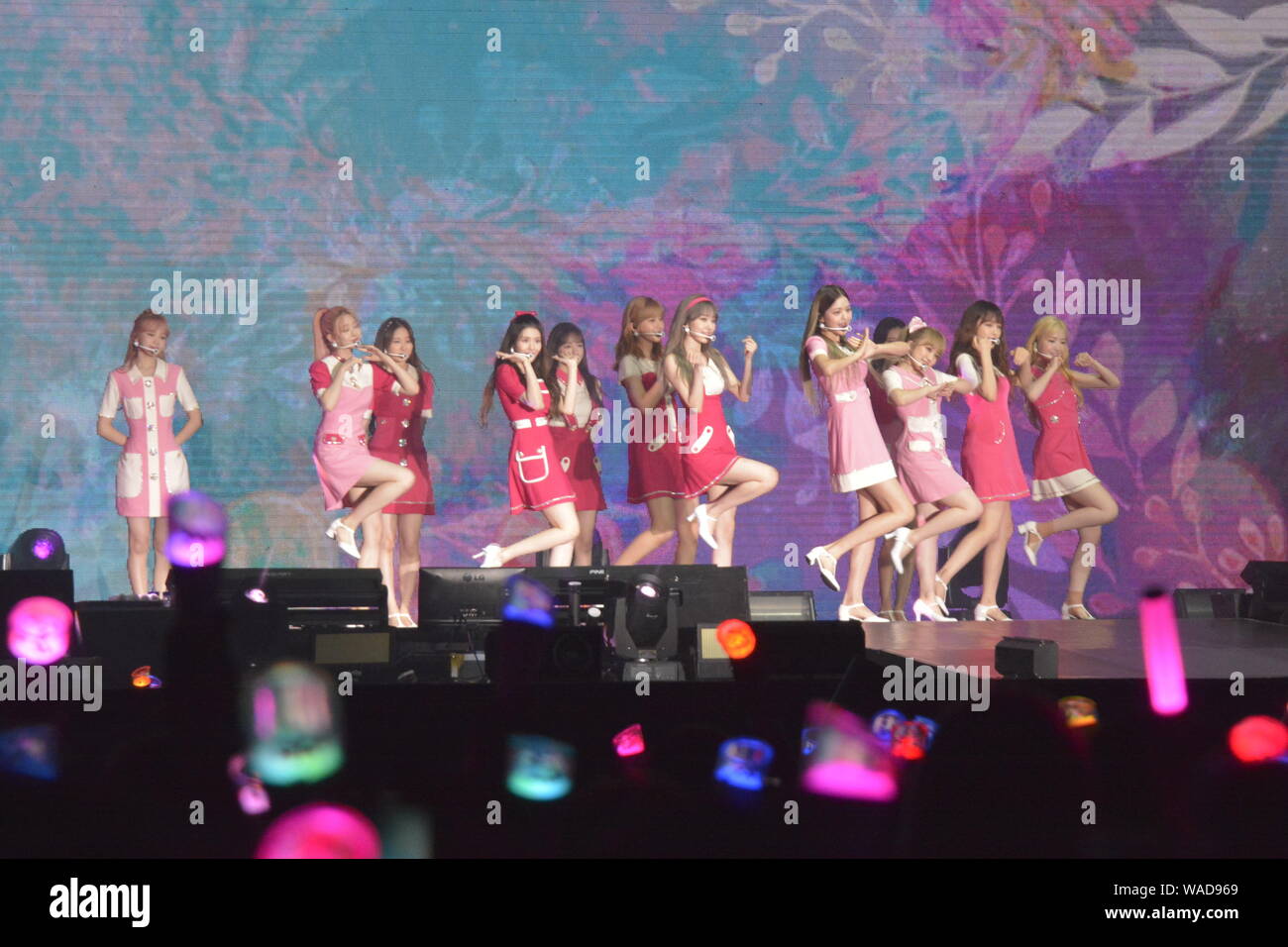 Members of South Korean girl group Izone, stylized as IZ*ONE, perform ...