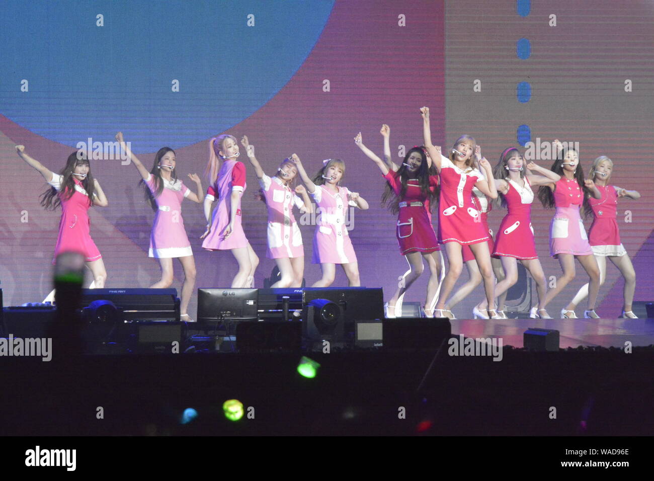 Members of South Korean girl group Izone, stylized as IZ*ONE, perform ...