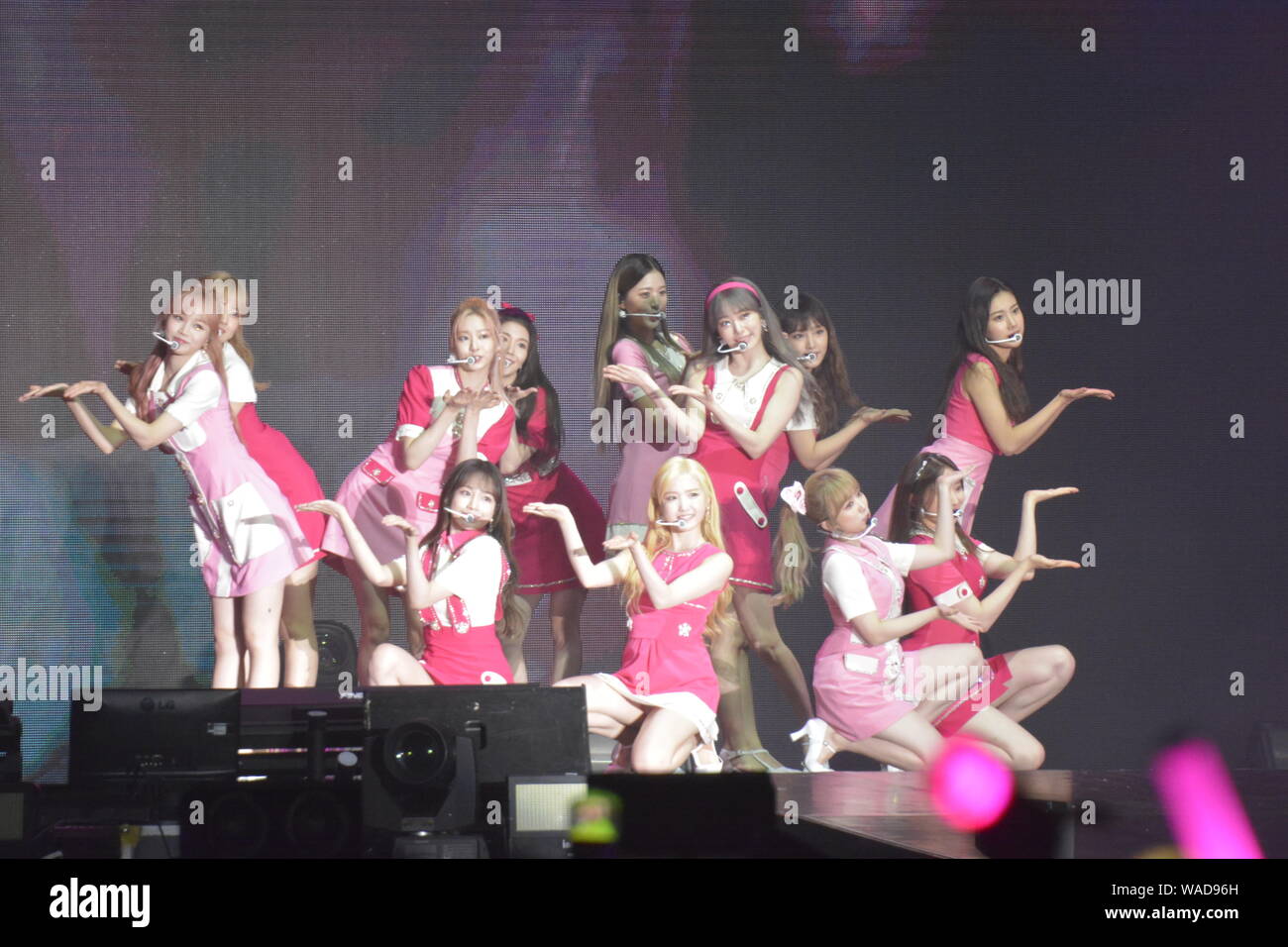 Members of South Korean girl group Izone, stylized as IZ*ONE, perform ...