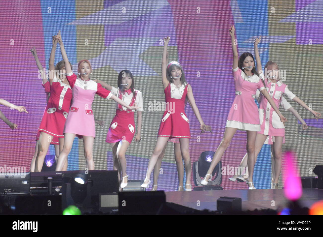 Members of South Korean girl group Izone, stylized as IZ*ONE, perform ...