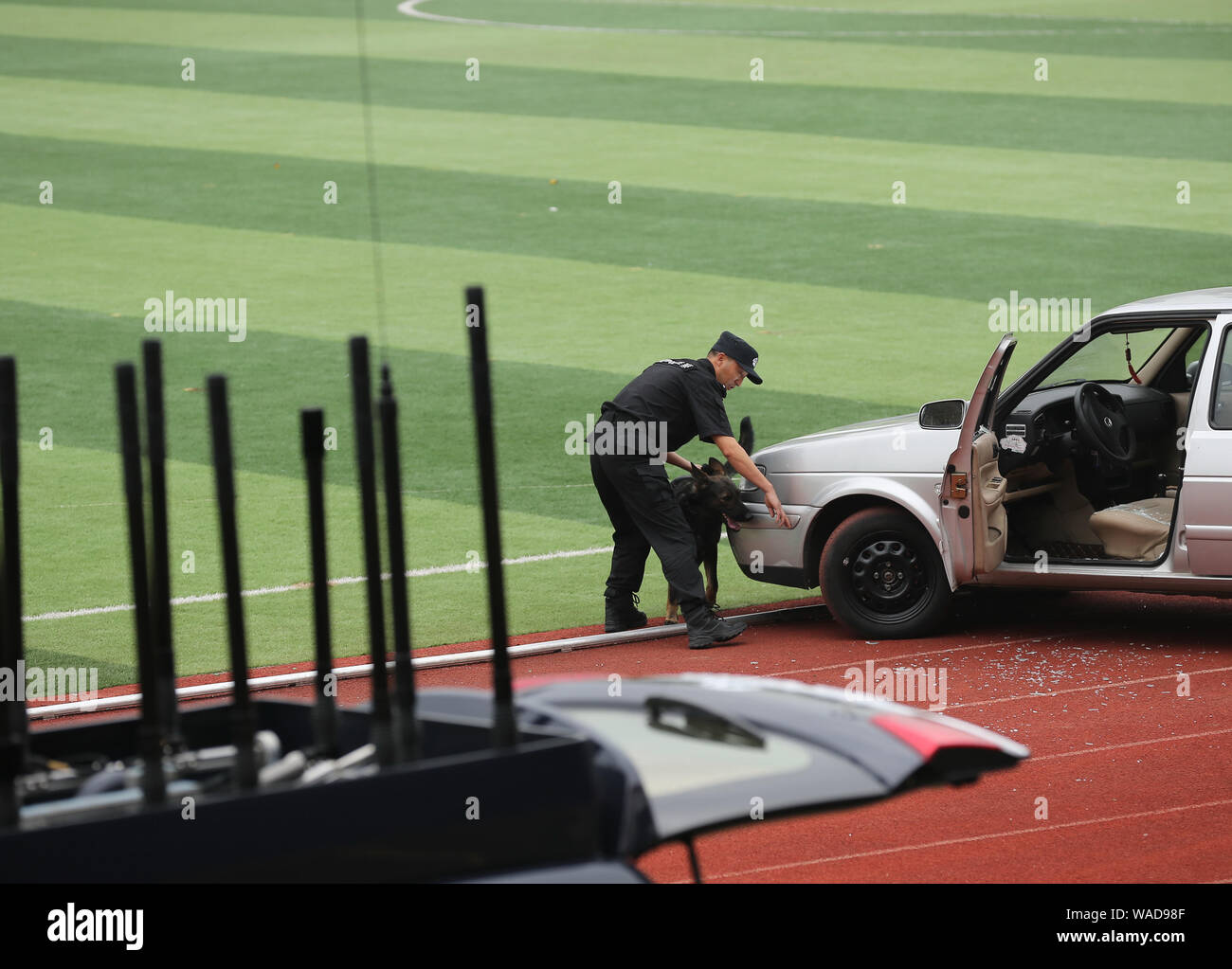 Chinese police officers, including SWAT police officers, take part in a ...
