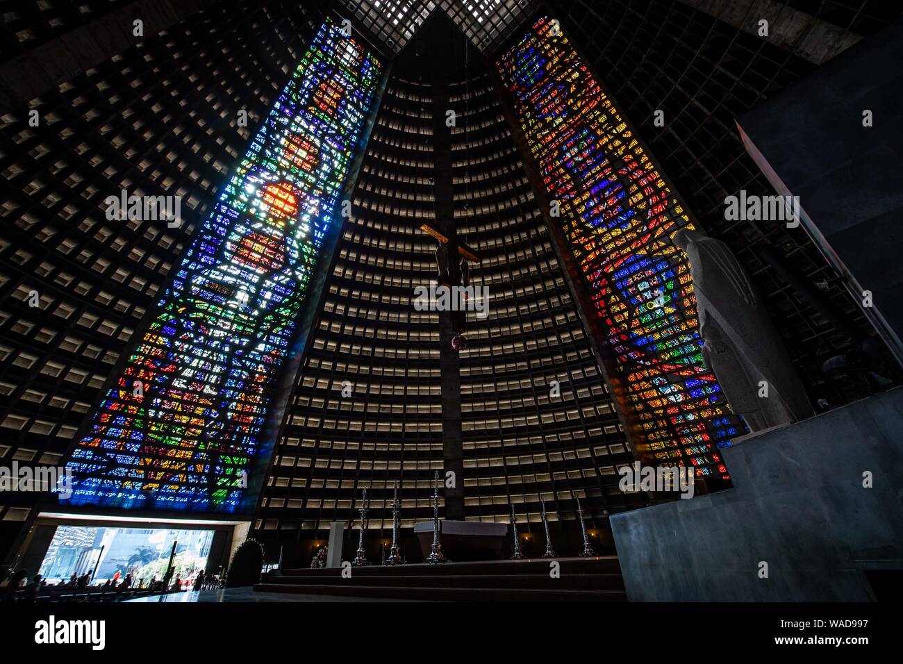 Interior view of the Rio de Janeiro Cathedral, better known as the ...