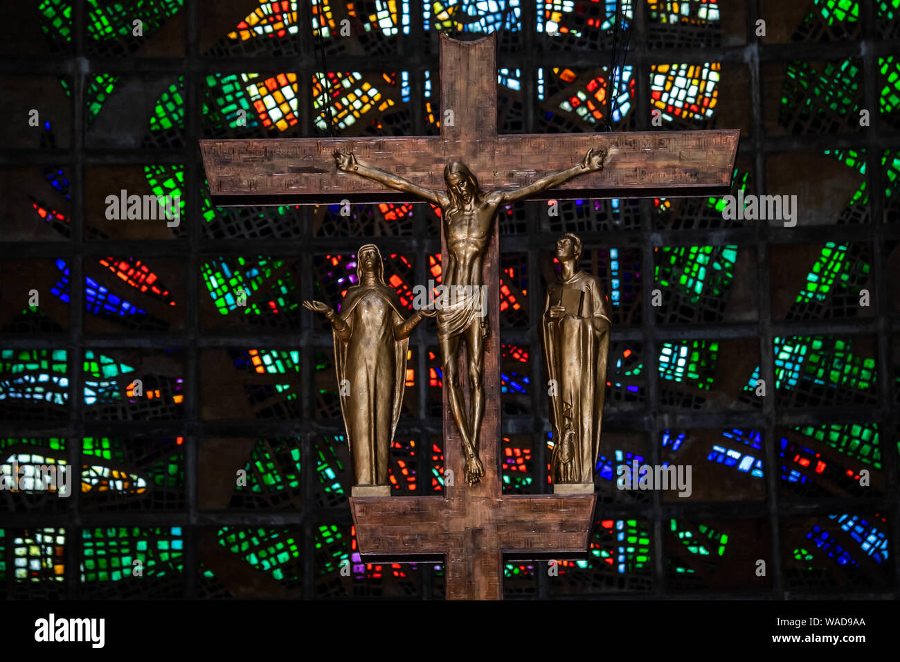 Interior view of the Rio de Janeiro Cathedral, better known as the ...