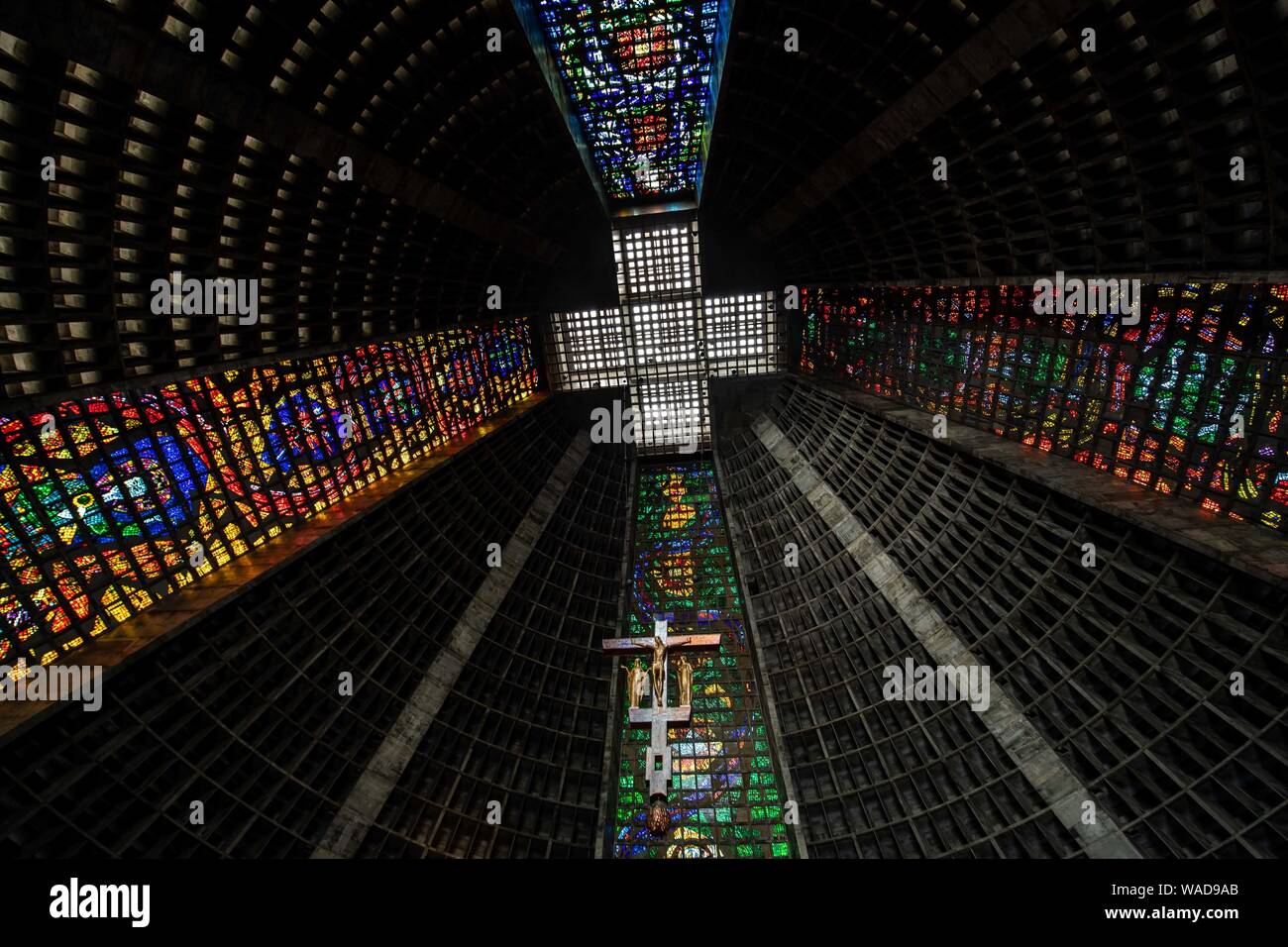 Interior view of the Rio de Janeiro Cathedral, better known as the ...