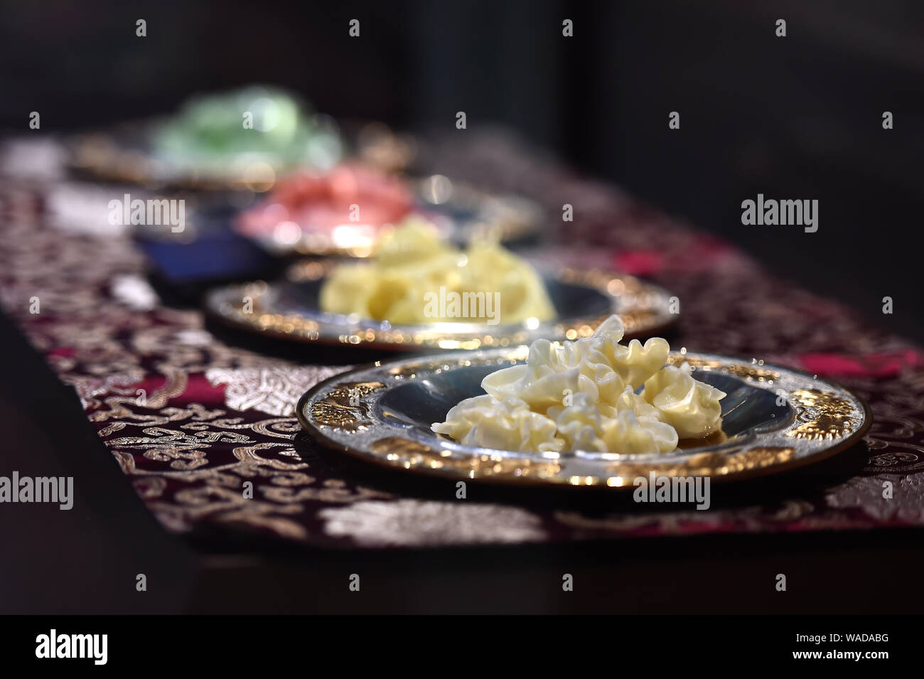 Simulated royal dishes in the museum which introduces Chinese ...