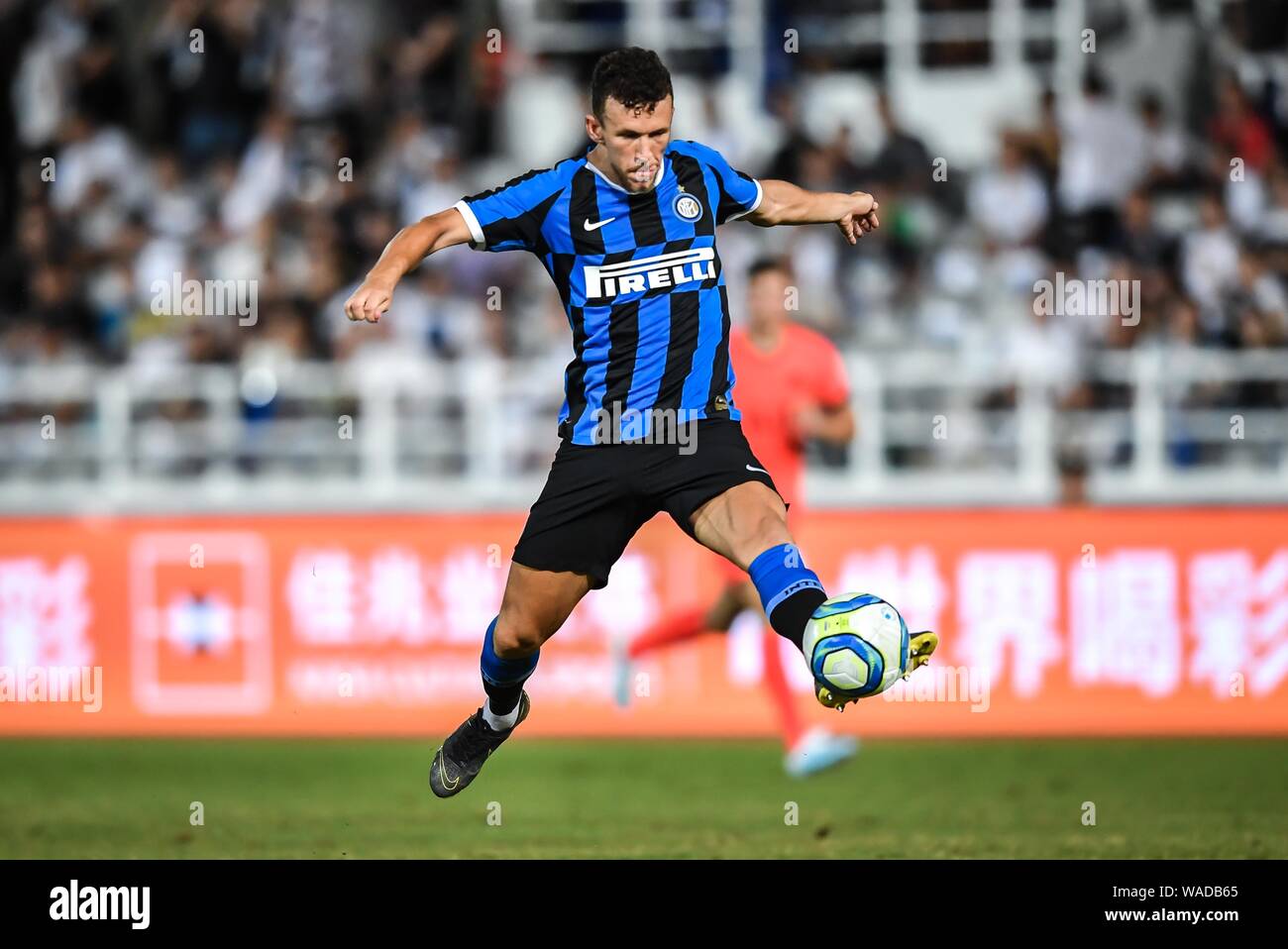Croatian football player Ivan Perisic of Inter Milan dribbles against ...