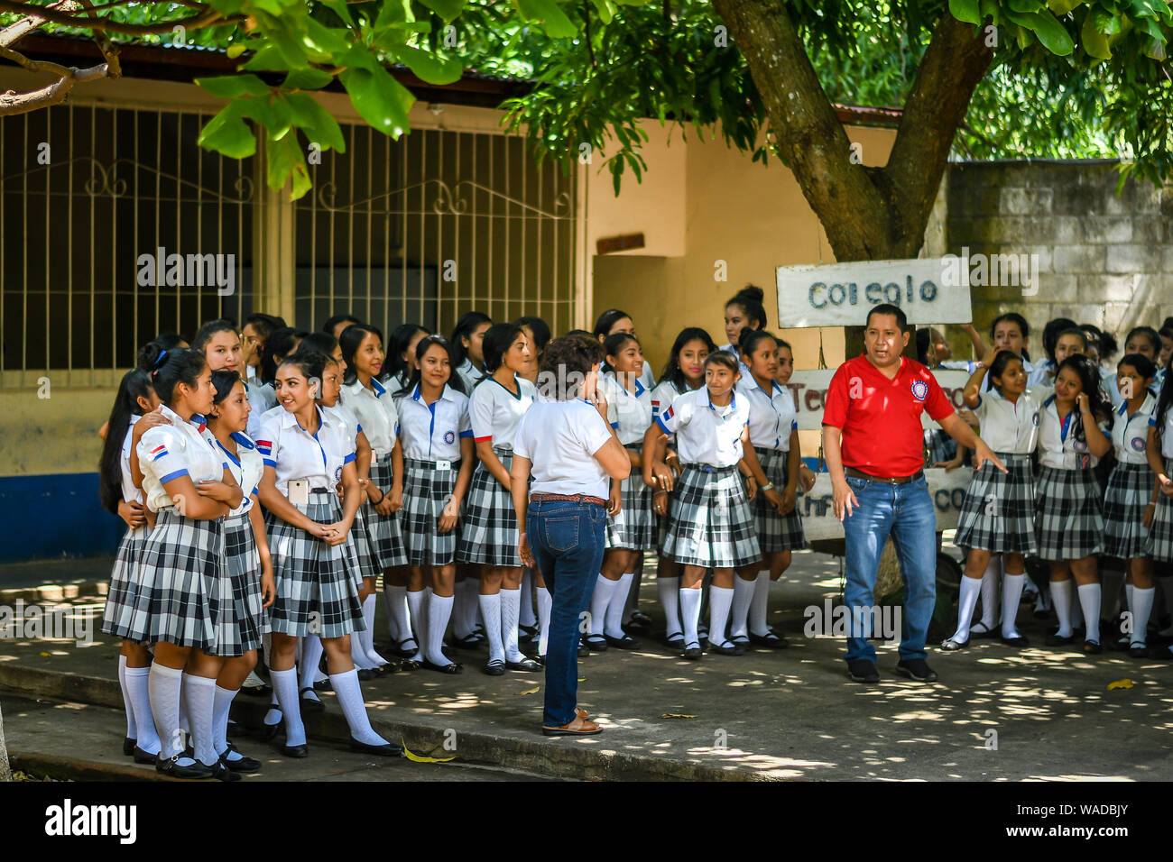 latin teachers speaking to students at Guatemalan college Stock Photo ...