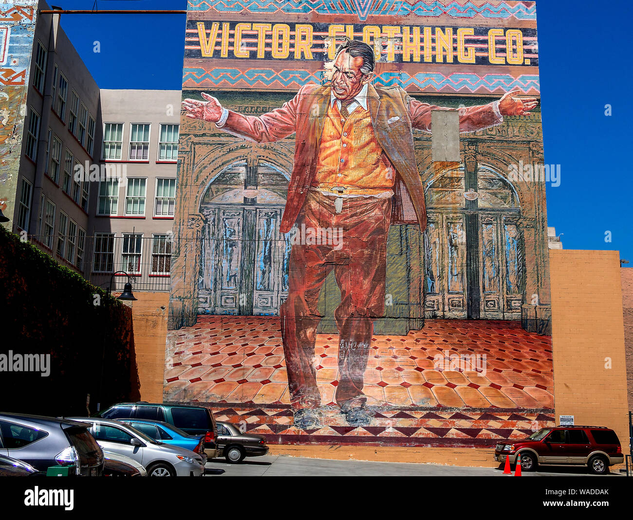 Wall advertising downtown Los Angeles Stock Photo - Alamy