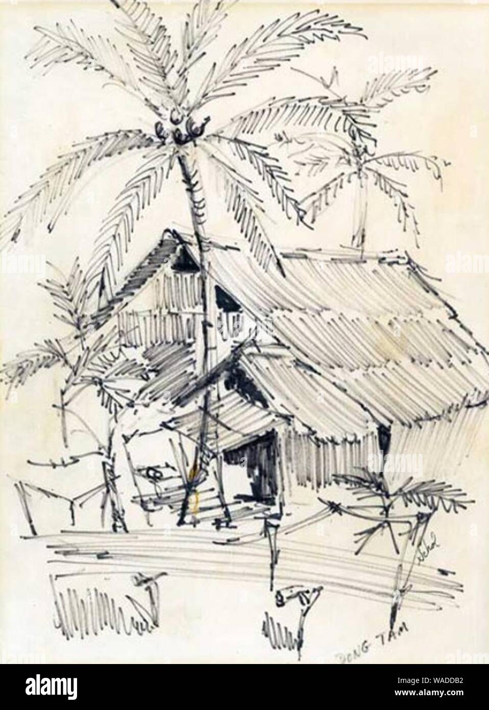 Dong Tam Scene by Don R Schol CATV 1967-68 Stock Photo - Alamy