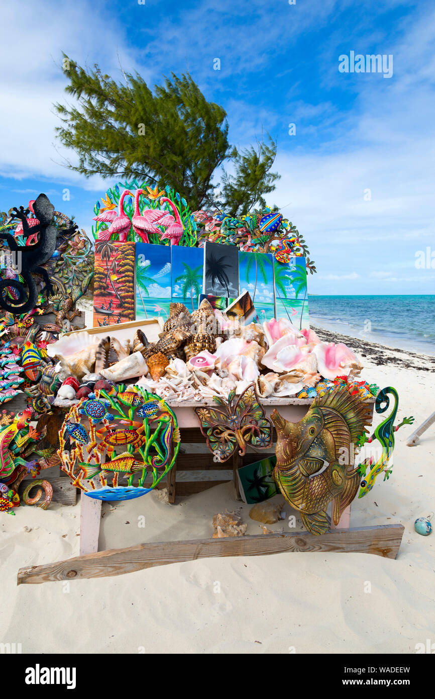 Colorful souvenir display, featuring local crafts and artwork on the ...