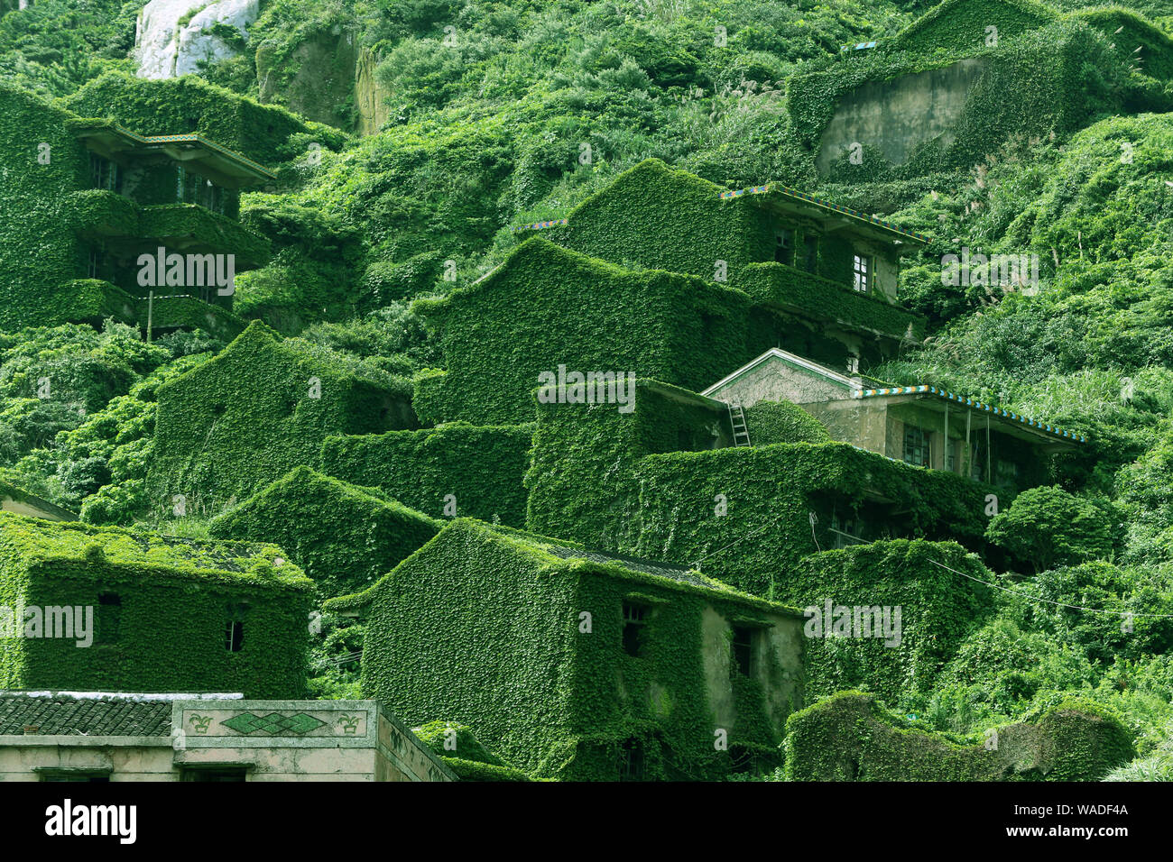 Aerial view of Houtouwan village, Shengsi county, Zhoushan city, east ...