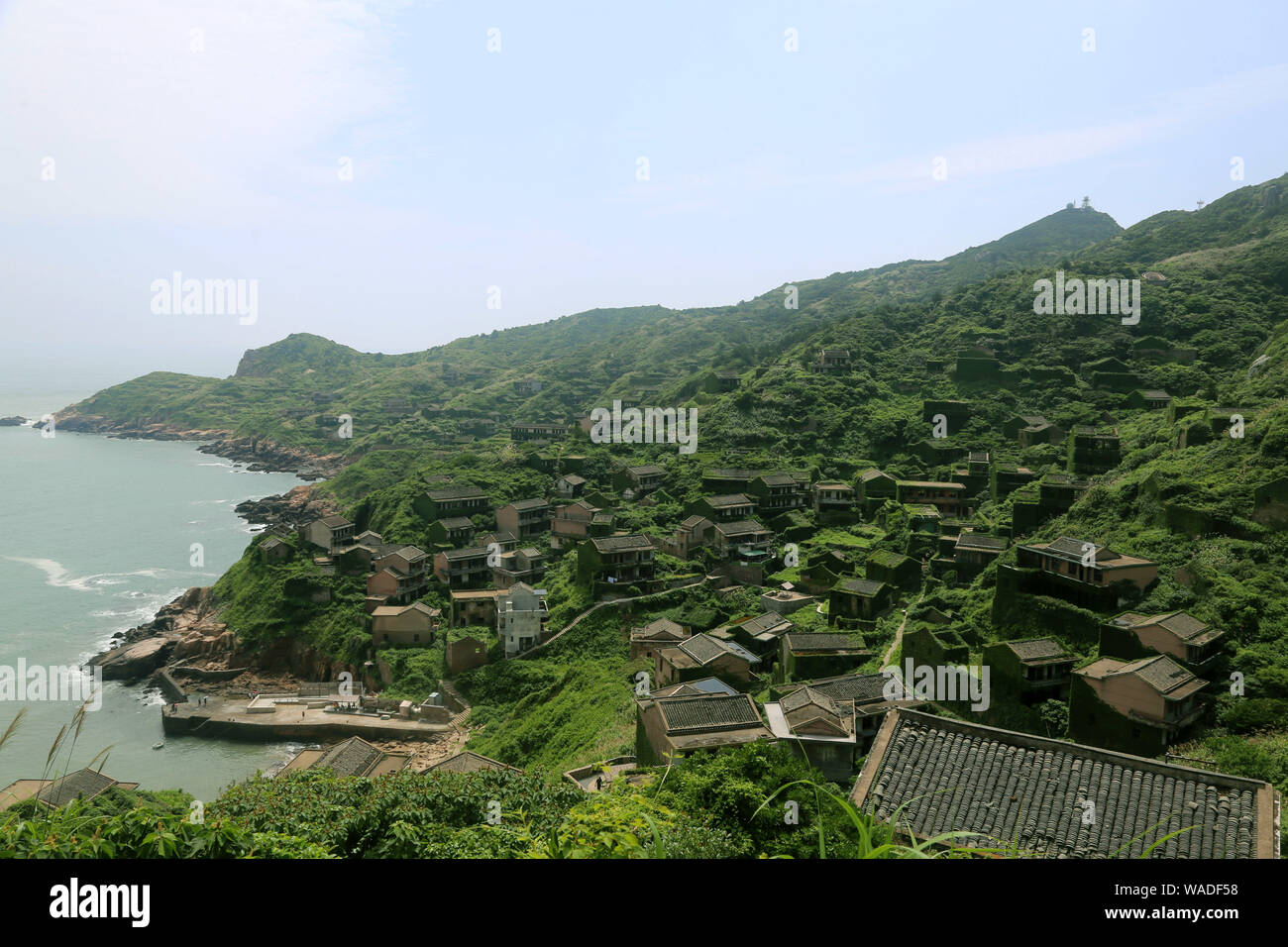 Aerial view of Houtouwan village, Shengsi county, Zhoushan city, east ...