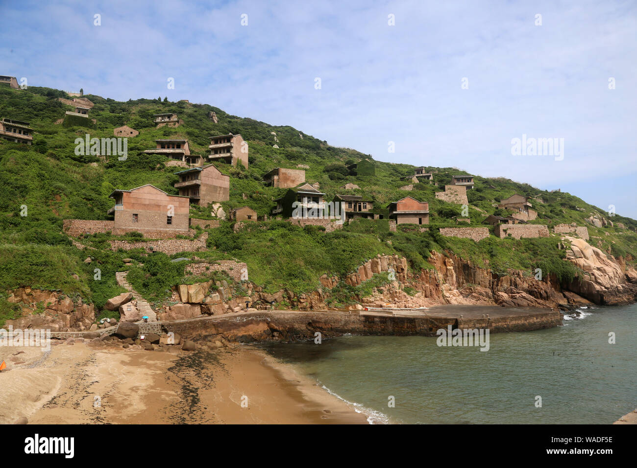 Aerial view of Houtouwan village, Shengsi county, Zhoushan city, east ...