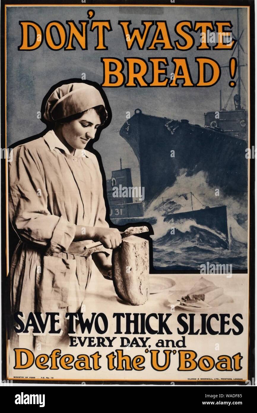 Don't waste bread Stock Photo - Alamy