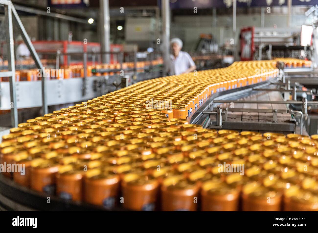 Cans of beverage brand Beibingyang or Arctic Ocean orange soda are ...