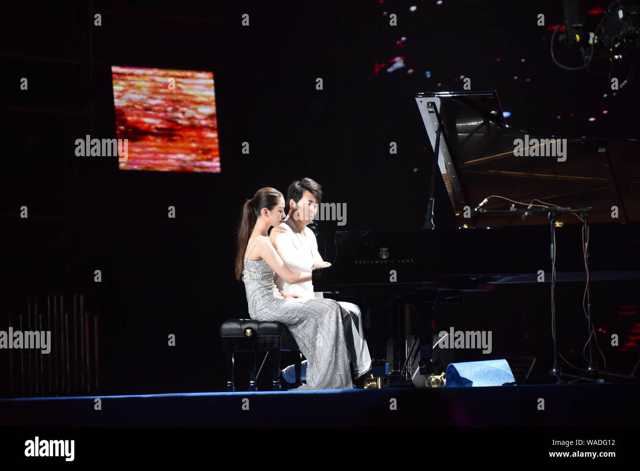 Chinese pianist Lang Lang and his wife Gina Alice Redlinger perform ...