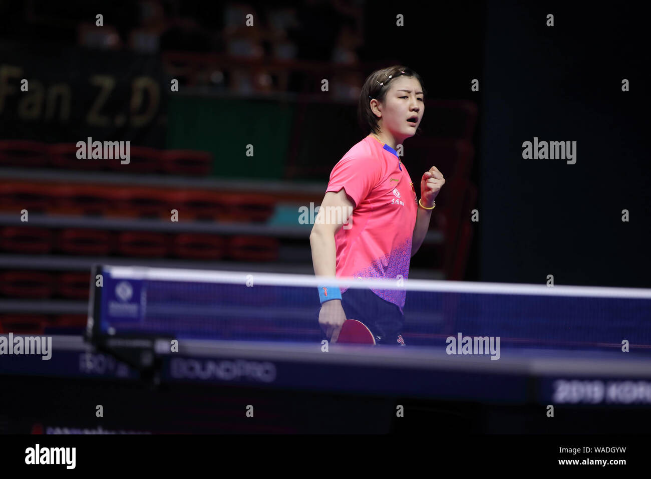 Chen Meng of China celebrates after scoring against Miu Hirano of Japan ...