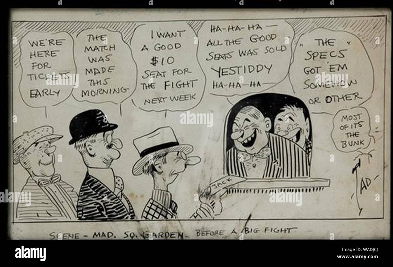 Dorgan cartoon about Ticket Scalping Stock Photo - Alamy
