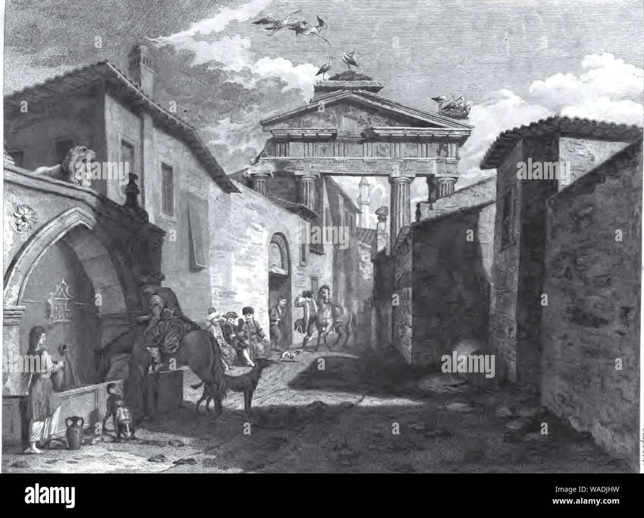 Doric Portico at Athens, Stuart, 1762 Stock Photo - Alamy