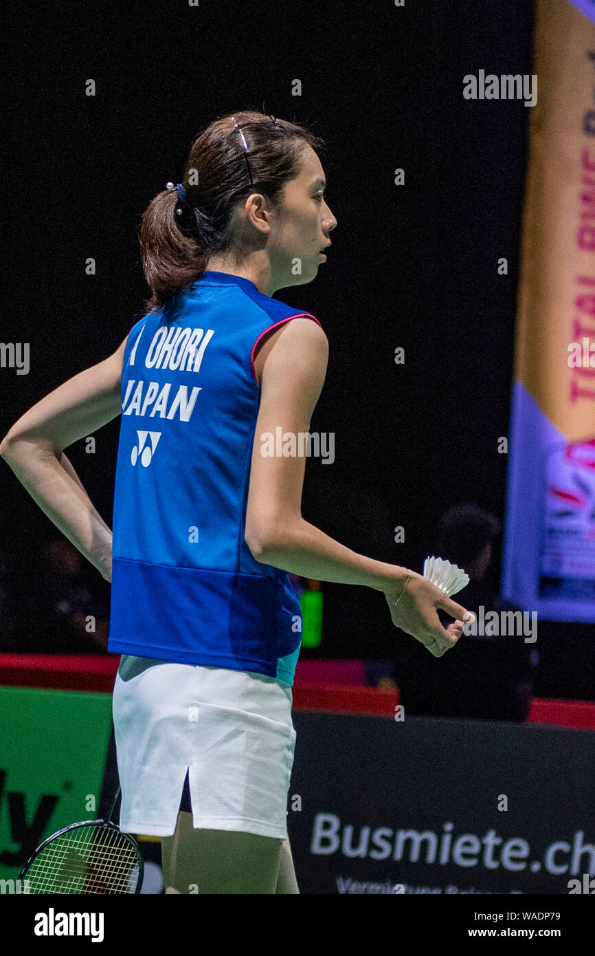Basel, Switzerland. 19th Aug, 2019. Aya Ohori of Japan during the BWF ...