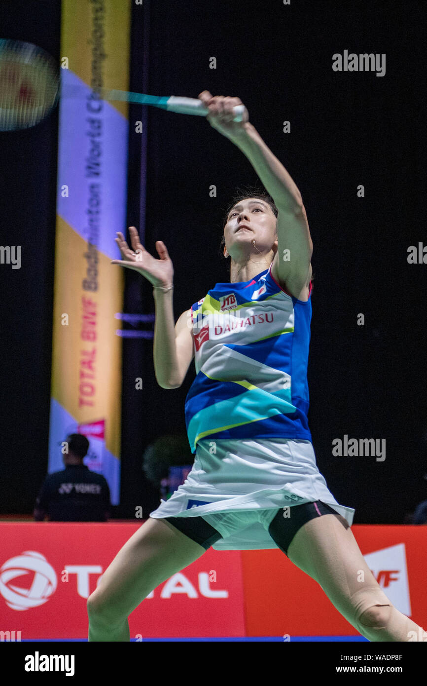 Basel, Switzerland. 19th Aug, 2019. Aya Ohori of Japan during the BWF ...