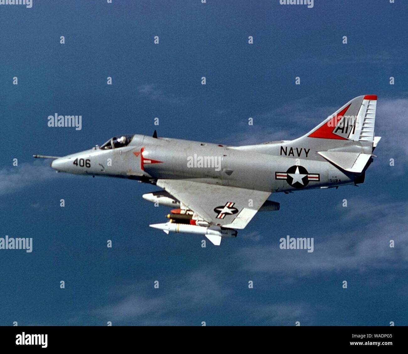 Douglas A-4E Skyhawk of VA-164 in flight over Vietnam on 21 November ...