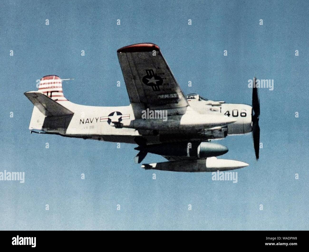 Douglas AD-6 Skyraider of Va-96 in flight c1957 Stock Photo - Alamy