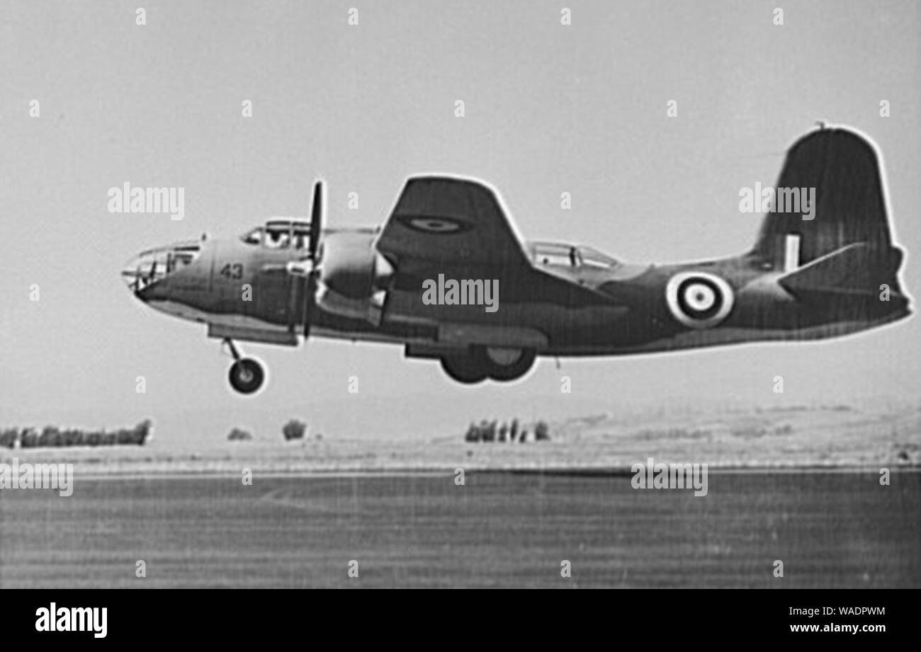 Douglas Boston RAF taking off Stock Photo - Alamy