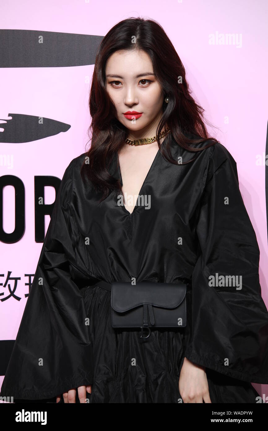 South Korean singer Lee Sun-mi, also known as Sunmi, poses on the red ...