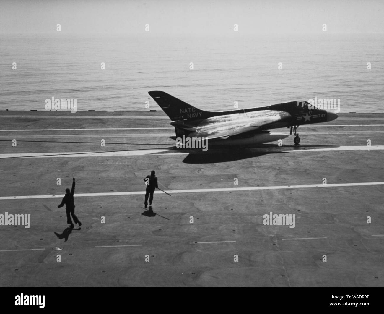Douglas F4D-1 Skyray after landing on USS Forrestal (CVA-59) on 19 ...